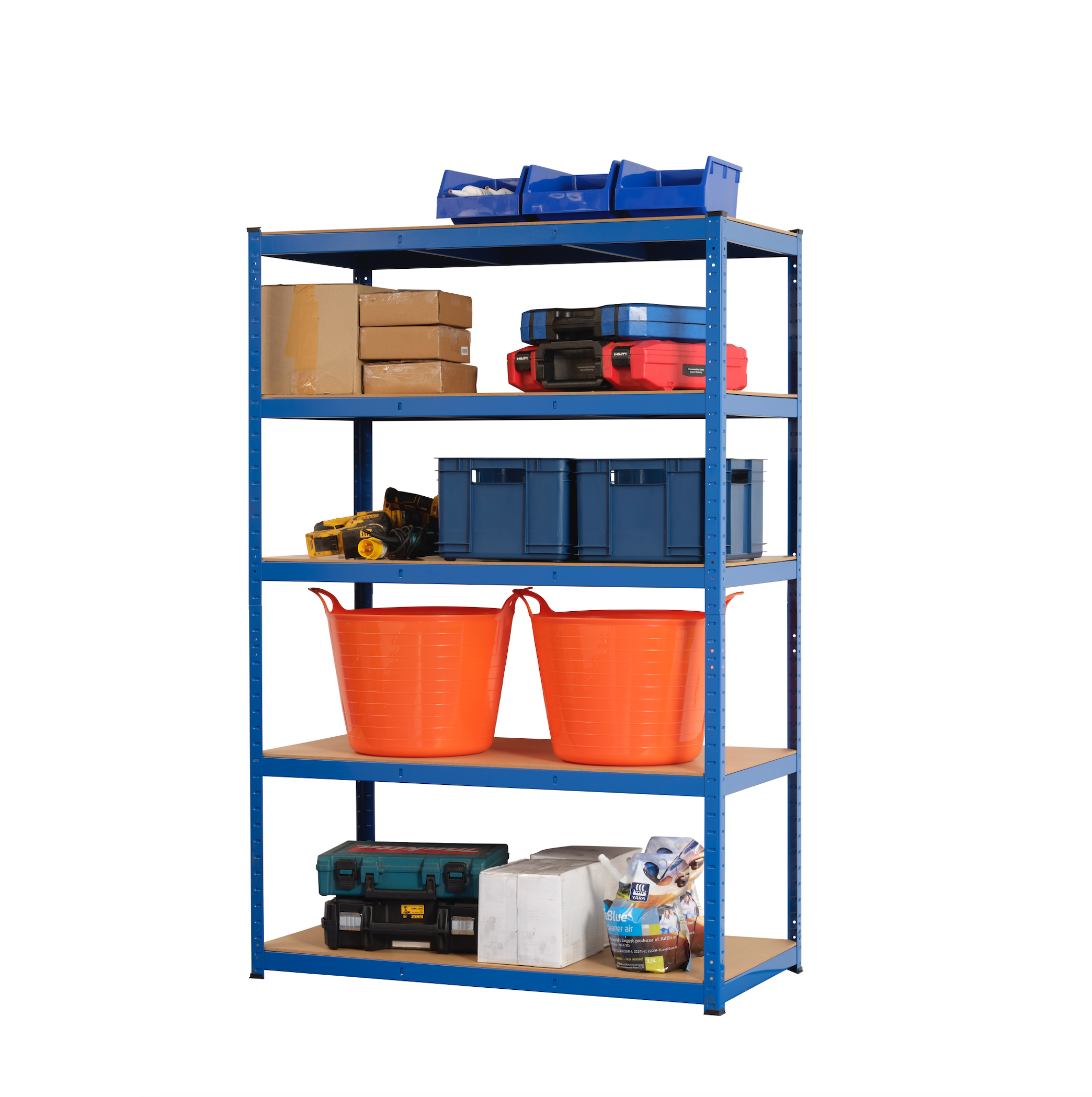 Garage Shelving Unit - Racking 5 Levels 1800mm H x 1200mm W x 450mm D ...