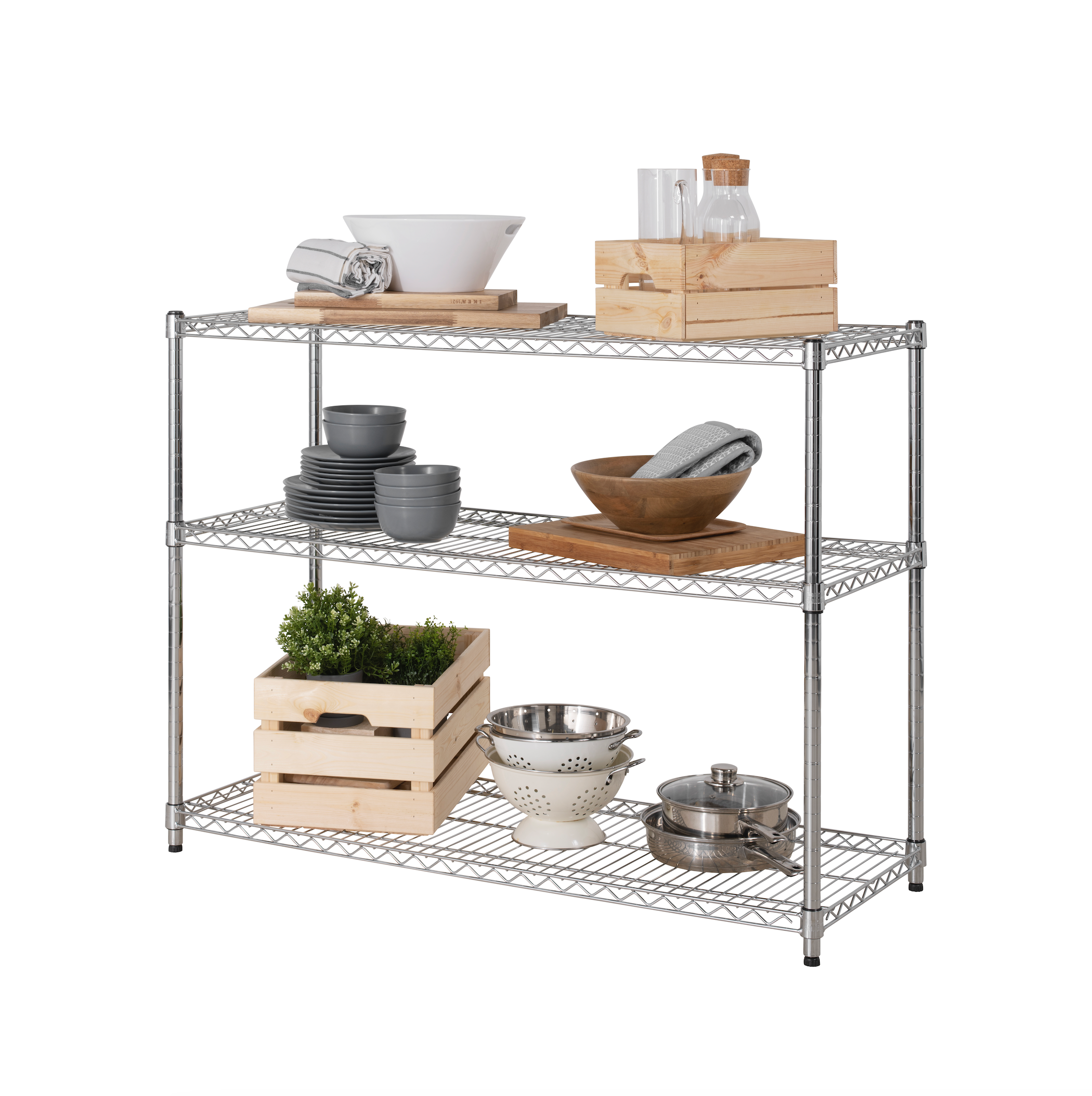 Chrome Wire Shelving 3 Tier 922mm H | Racking Solutions – Total Racking ...